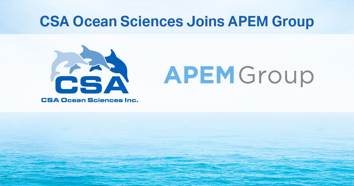 CSA Ocean Sciences Joins APEM Group - environment coastal & offshore